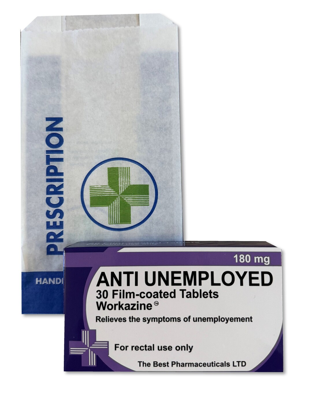 Anti Unemployed Novelty Joke Pill Tablet Box - Fun Rude Xmas/birthday ...