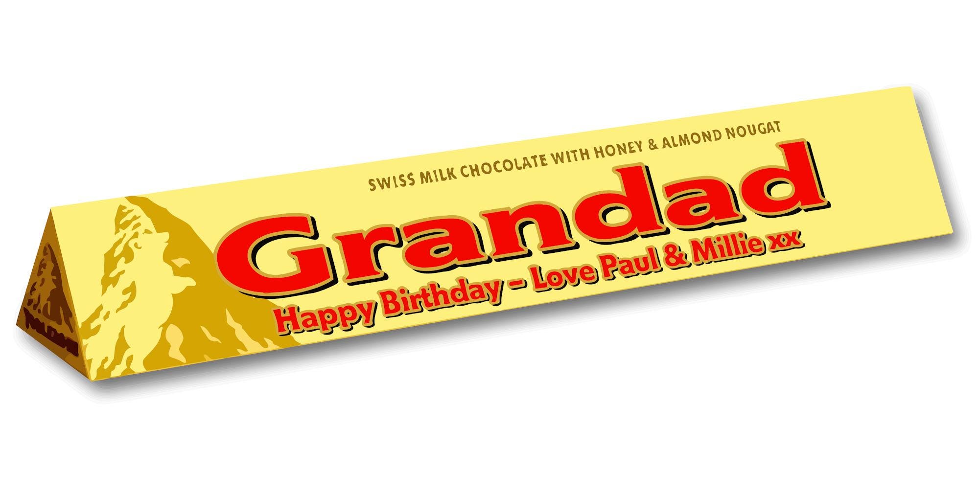Personalised Toblerone Label/sticker - for 100g Bar - No Chocolate ...