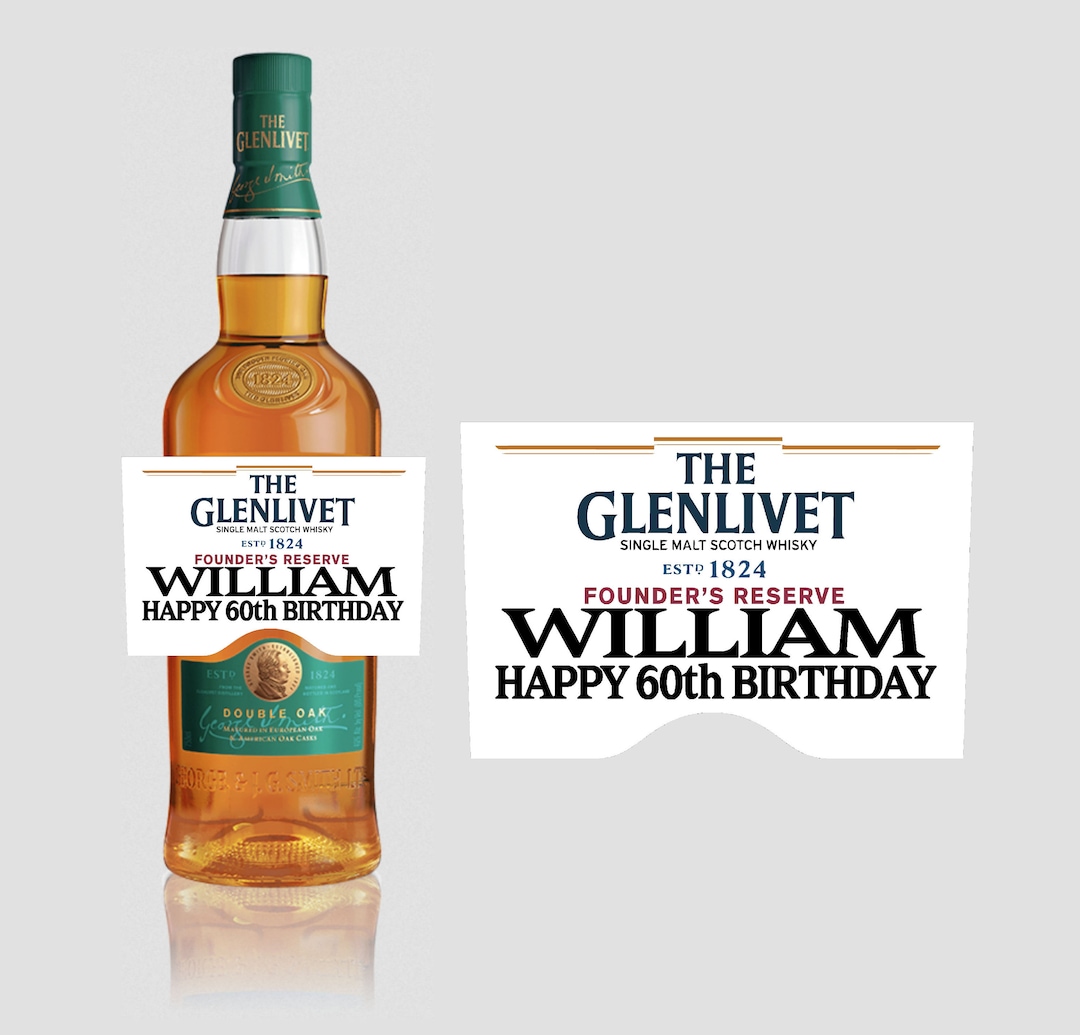 Personalised the Glenlivet Founder's Reserve Whiskey Bottle Label - Pre ...