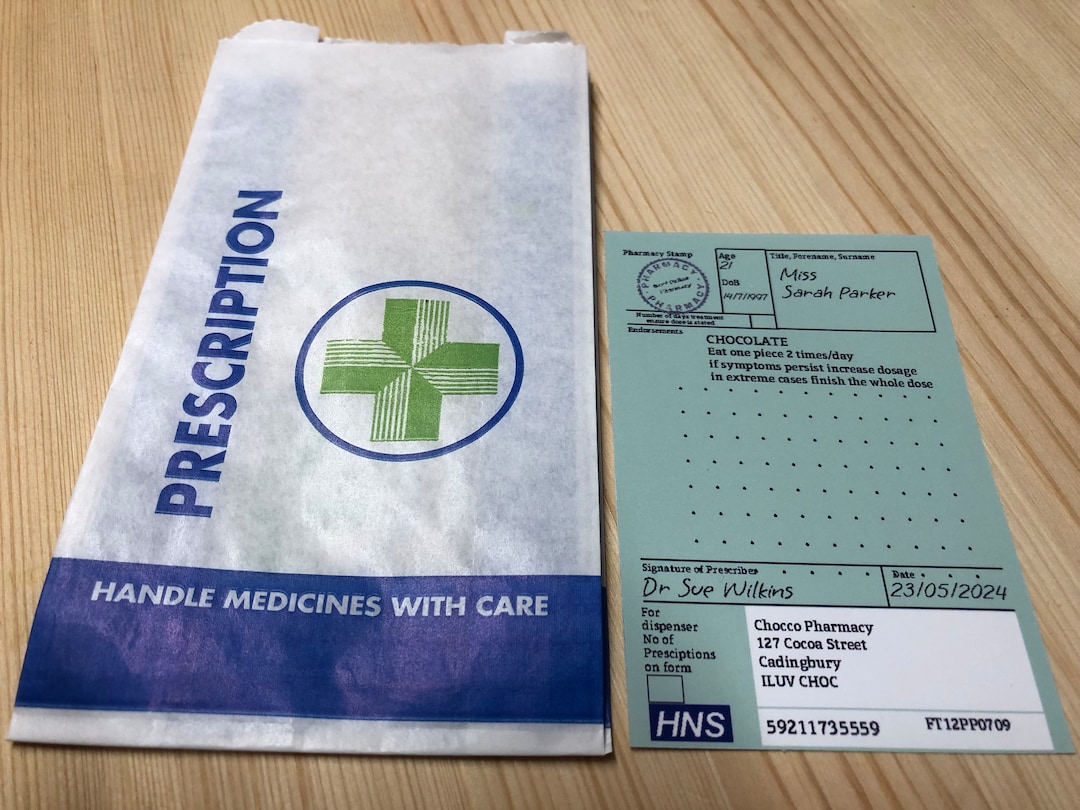 Personalised Chocolate Prescription + Prescription Bag - Birthday ...