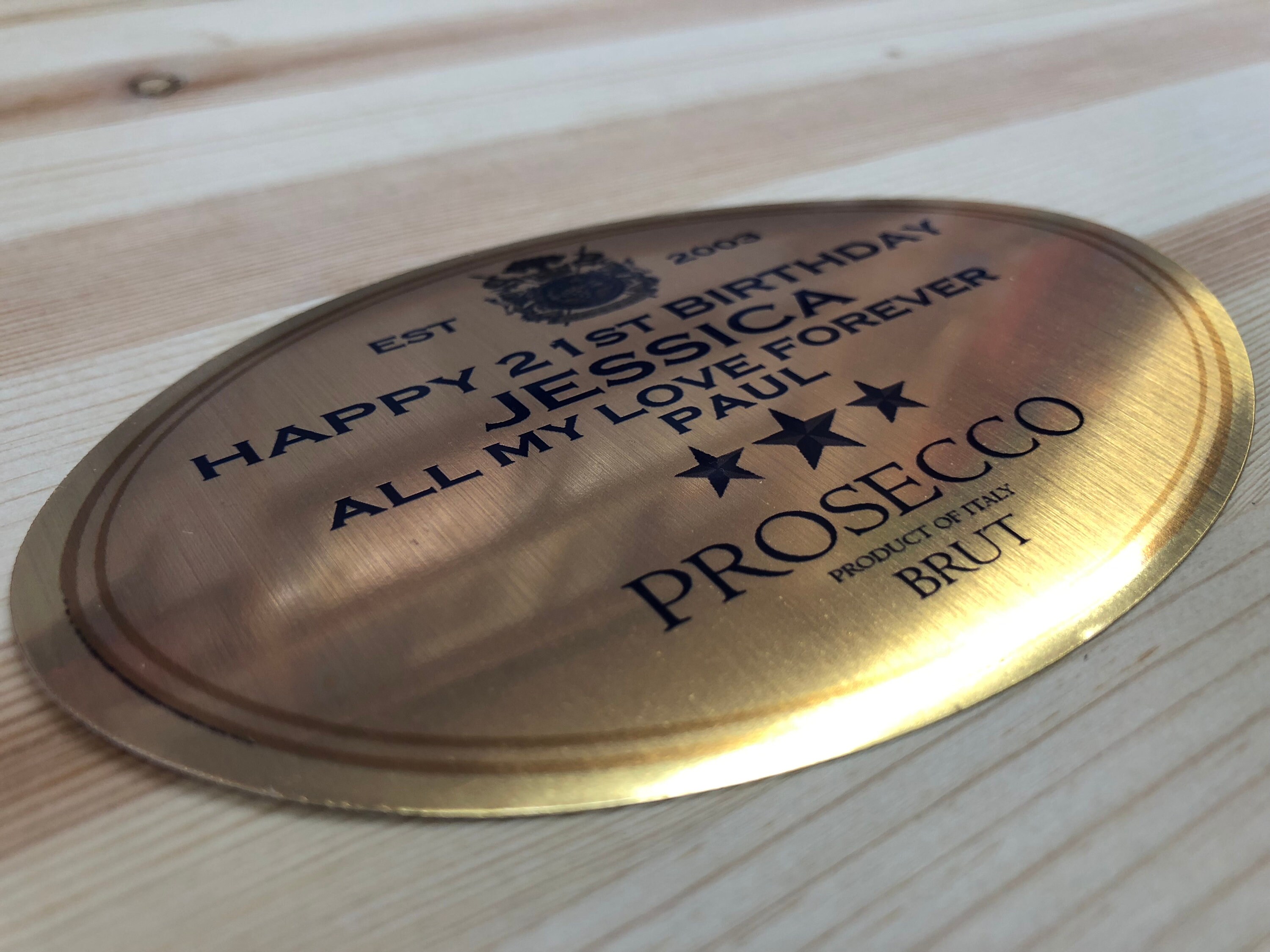 Personalised Prosecco Bottle Label/sticker - Pre-cut & Gloss Finish ...