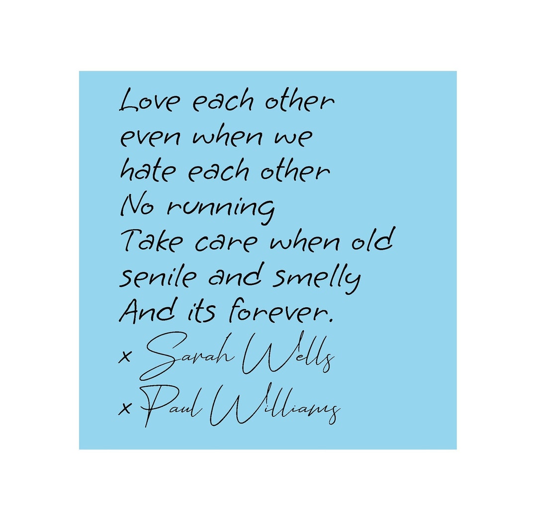 Greys Anatomy Personalised Post It Note Wedding Vows Sticker/label ...