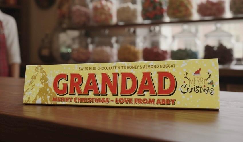 Personalised Christmas Toblerone Label/sticker - for 100g Bar - No ...