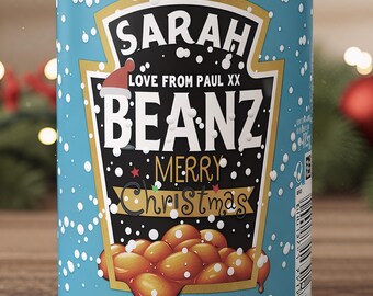 Personalised Baked Beans Photo Label/sticker Funny Birthday or ...