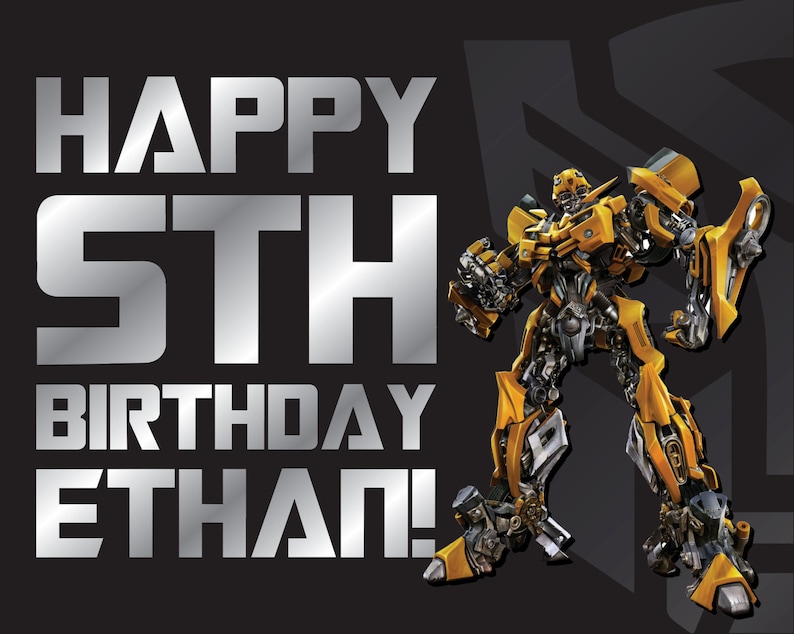 Bumblebee Transformer Birthday Party Banner - Etsy