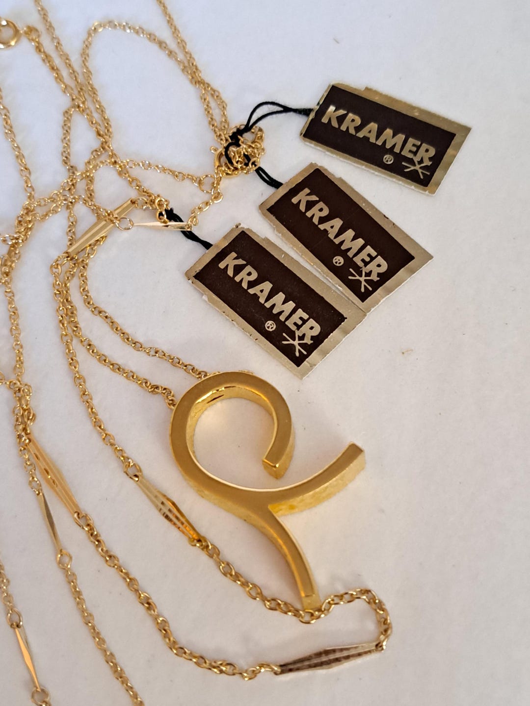 KRAMER NECKLACE Gold Kramer Necklaces Lot of 3 NOS Still Have Org Tags ...