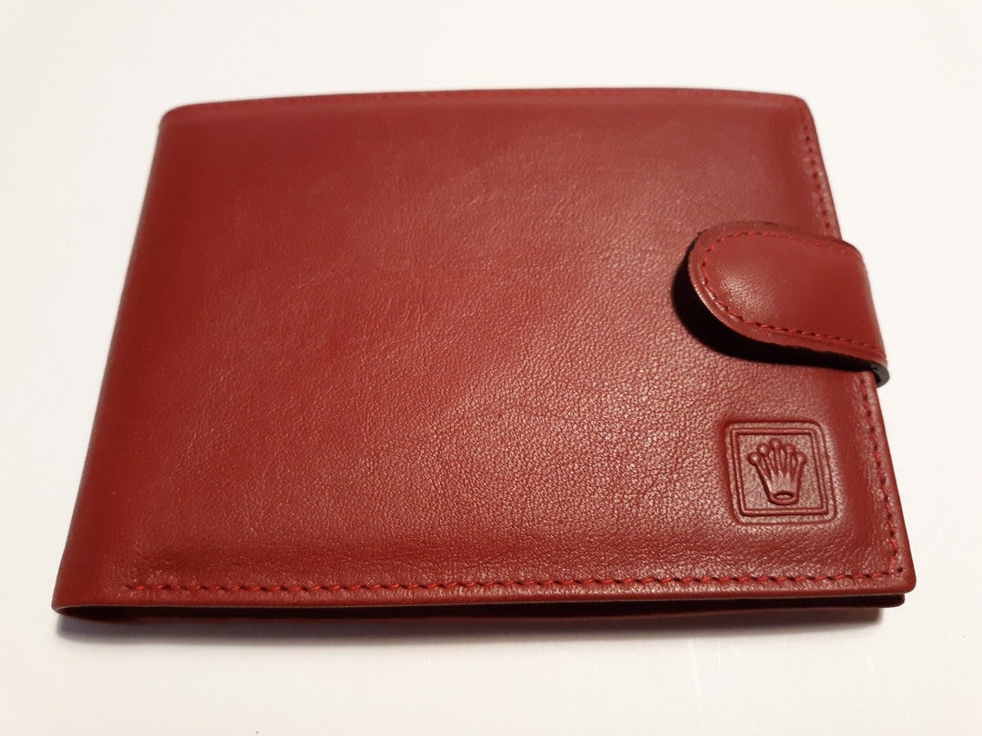 Rolex Red Leather Wallet Montres Rolex SA Geneva Switzerland - Etsy