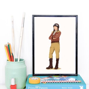 Amelia Earhart Poster, Strong Powerful Woman, Feminist Art Print, Girl ...