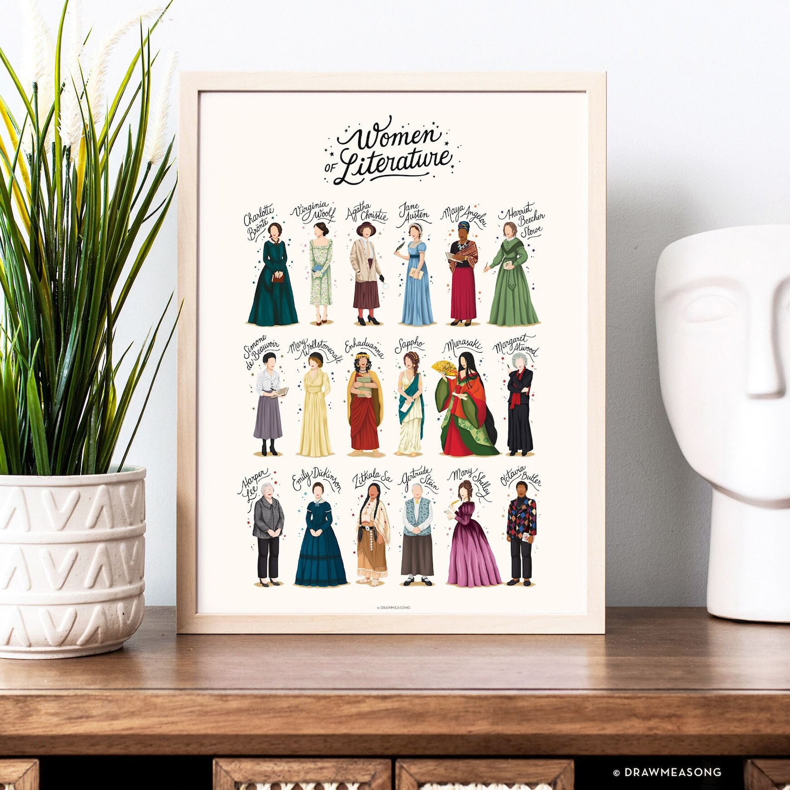 Women of Literature Printable Print, Female Authors Poster, Book Lover ...