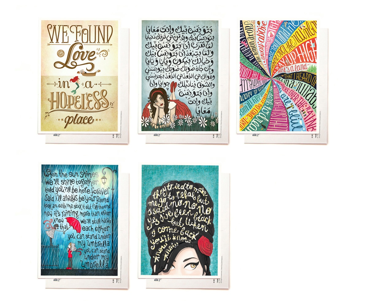 6 Music Postcards Pop Song Illustrations Pop Music - Etsy