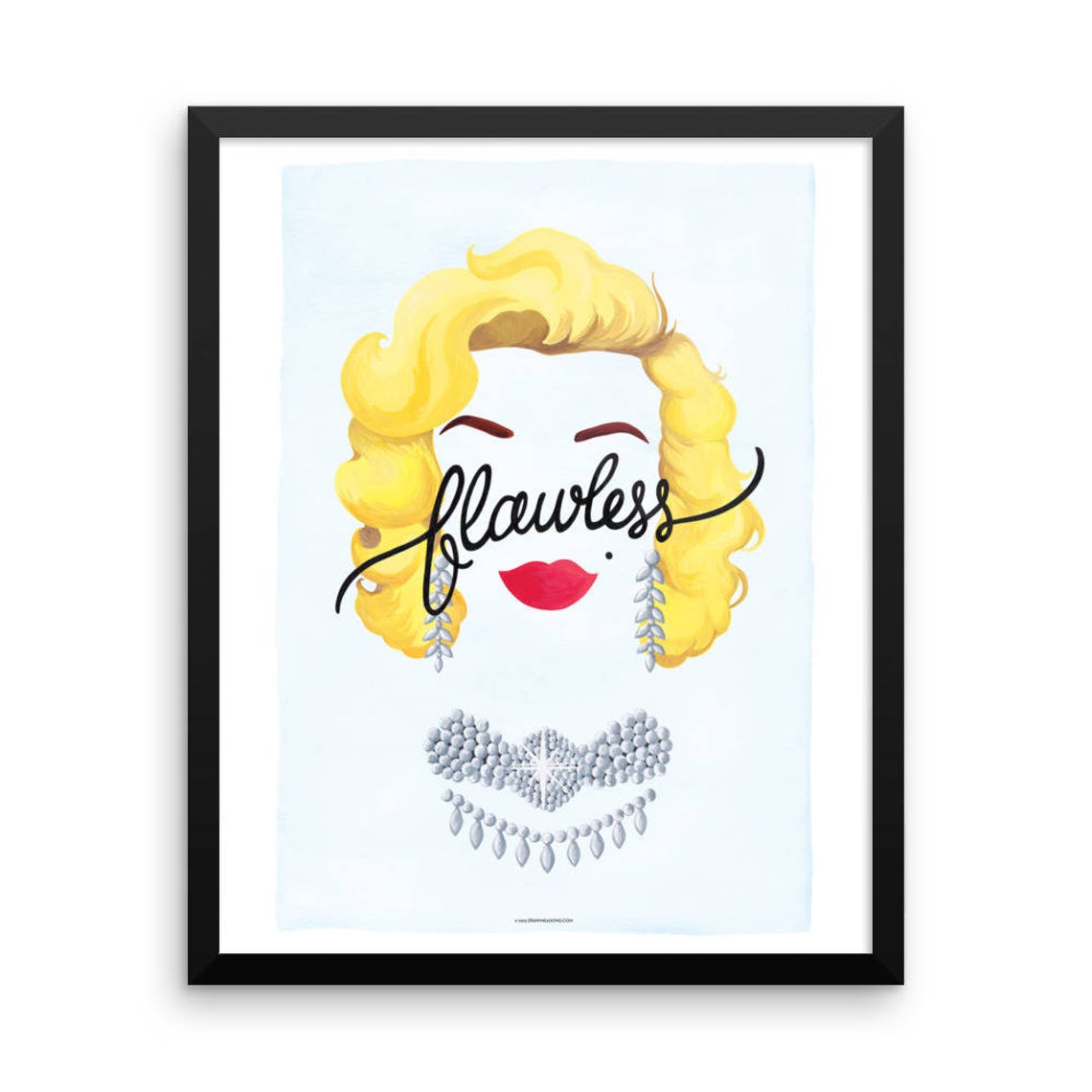 FRAMED Flawless Marilyn Monroe Poster Calligraphy Print | Etsy