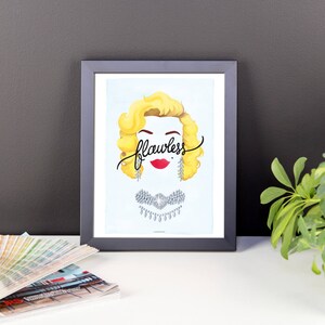 FRAMED Flawless Marilyn Monroe Poster, Calligraphy Print, Minimalist ...