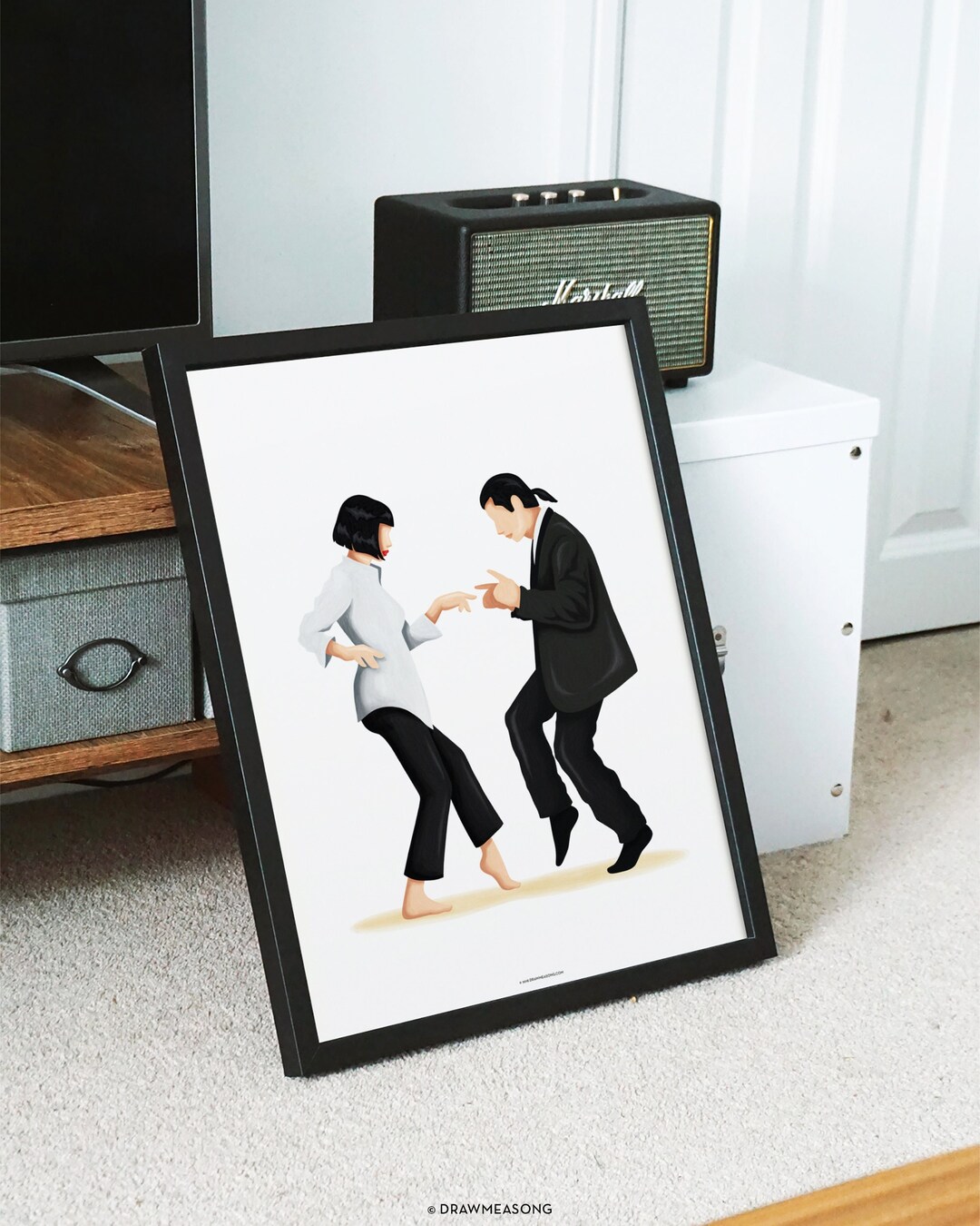 FRAMED Pulp Fiction Twist Dance Music Poster, Pop Culture Iconic Print ...