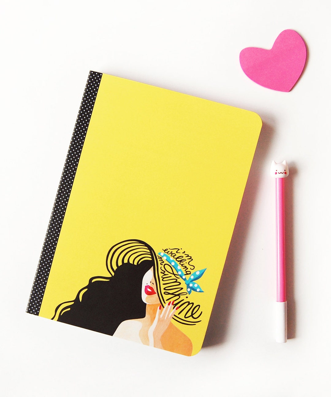 Walking on Sunshine Notebook, Pop Rock Music Gift, Typography Lyrics ...