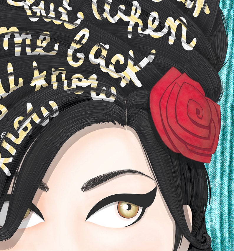 Rehab Amy Winehouse Music Poster, Typography Lyrics, Home Decor Gift ...