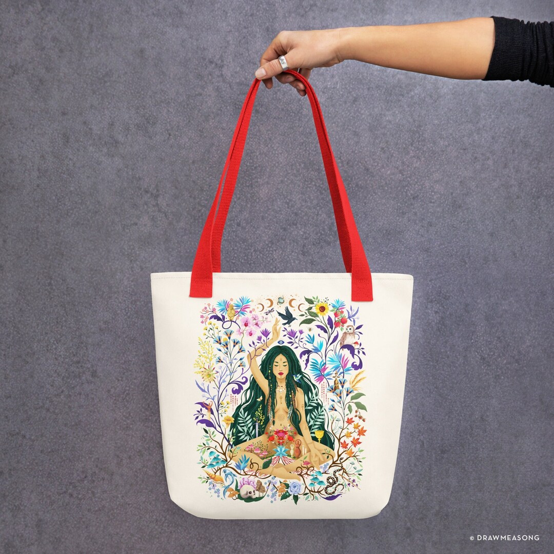 Divine Feminine Tote Bag, Spiritual Gift Meditation, Yoga Bag ...