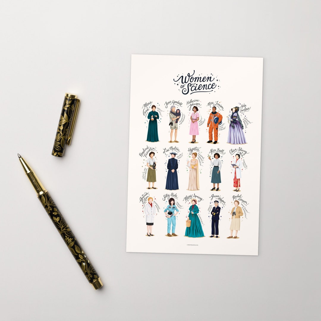 Women of Science Postcard, Women in Stem, Pop Art Gift for Her ...