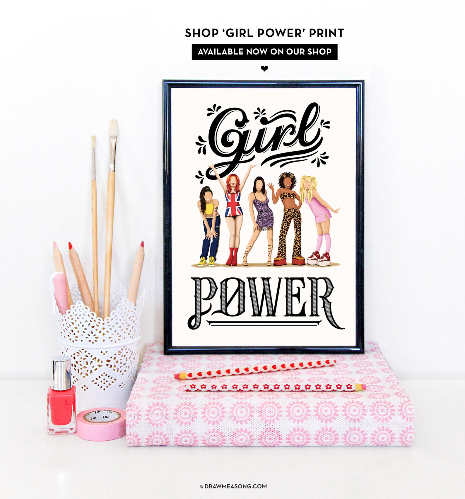 Ginger Spice Music Poster 90s Spice Girls Print Geri | Etsy