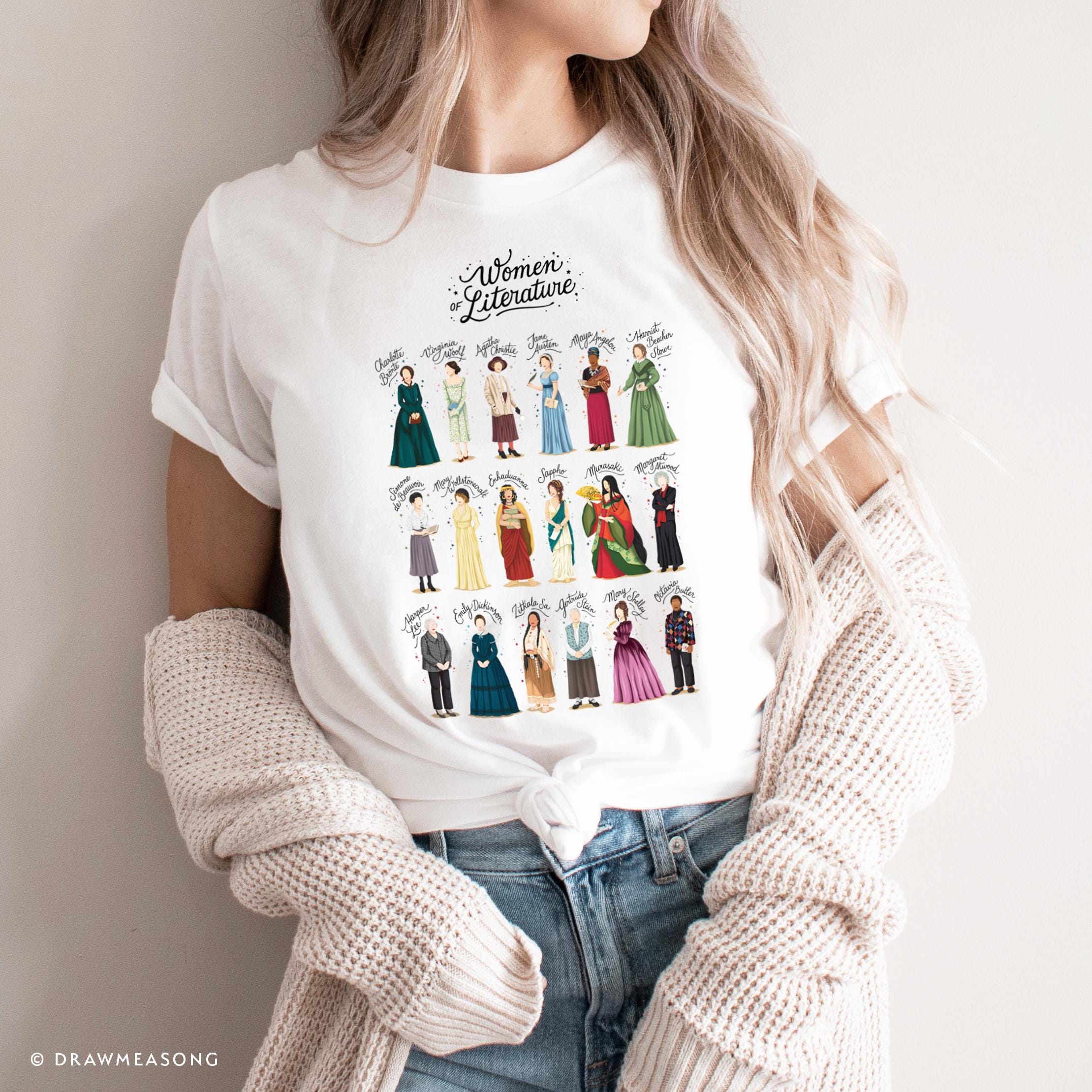 Women of Literature Shirt, Book Lover T Shirt, Literary Gift for Her ...
