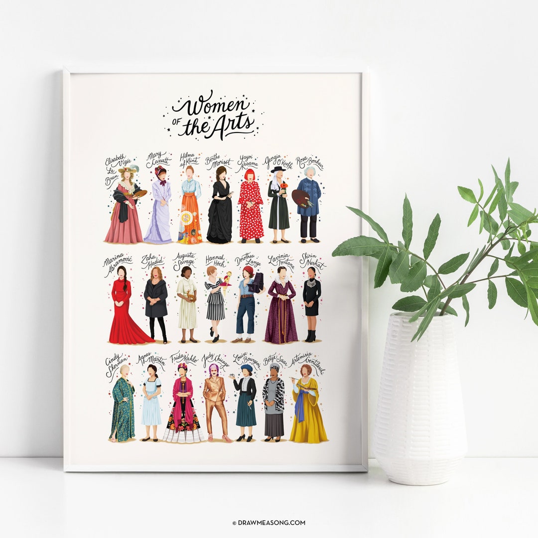 Women of the Arts Print, Women Empowerment Gift for Artist, Feminist ...