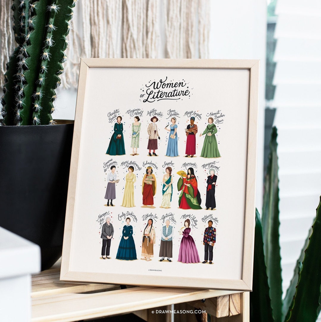 Women of Literature Printable Print, Feminism Literary Gift, Book Lover ...
