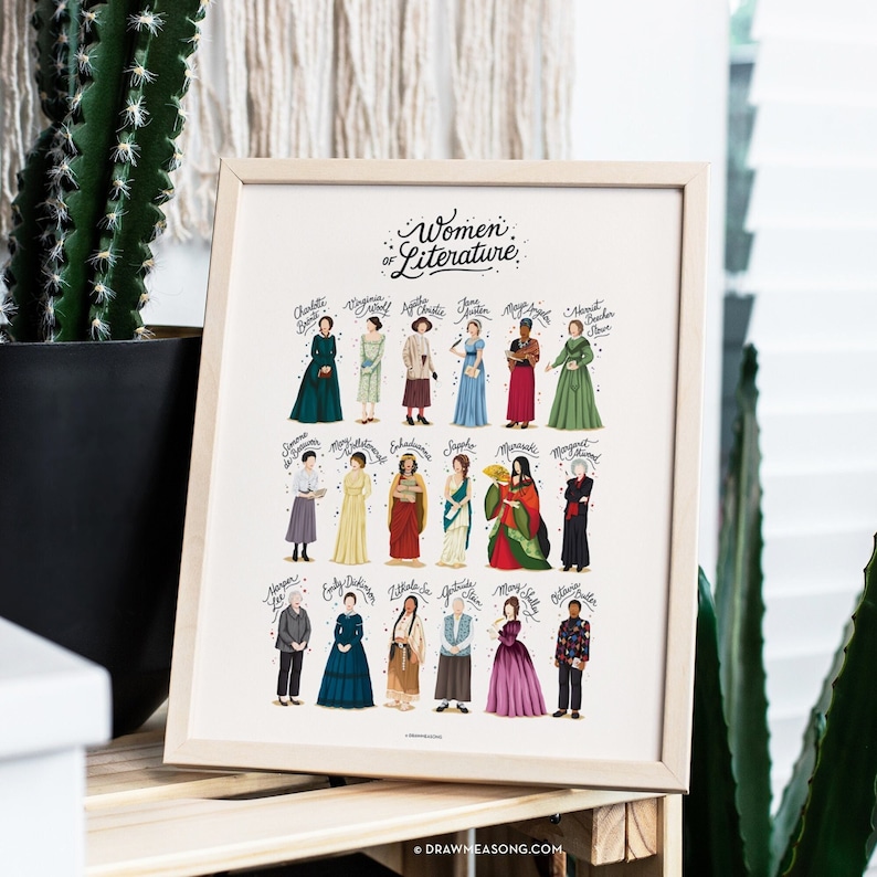 Women of Literature Printable Print, Female Authors Poster, Book Lover ...