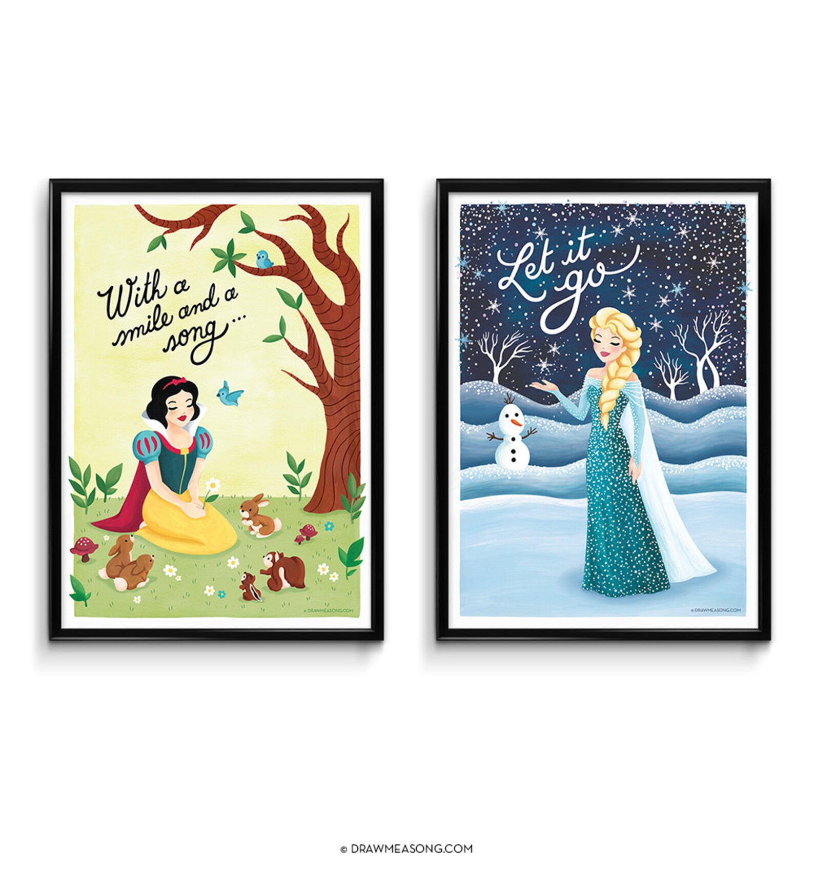 Frozen Elsa Poster Fairy Tale Print Disney Princess | Etsy