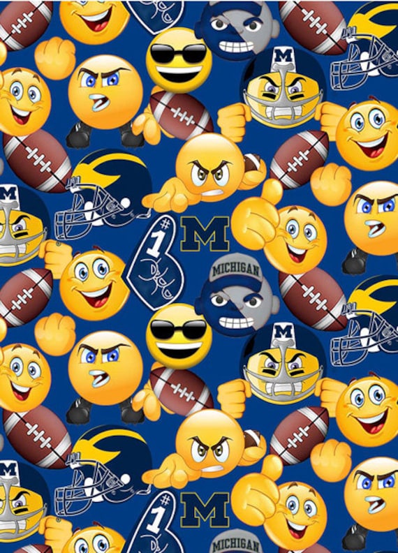 University of Michigan Wolverines Collegiate Emoji Cotton | Etsy