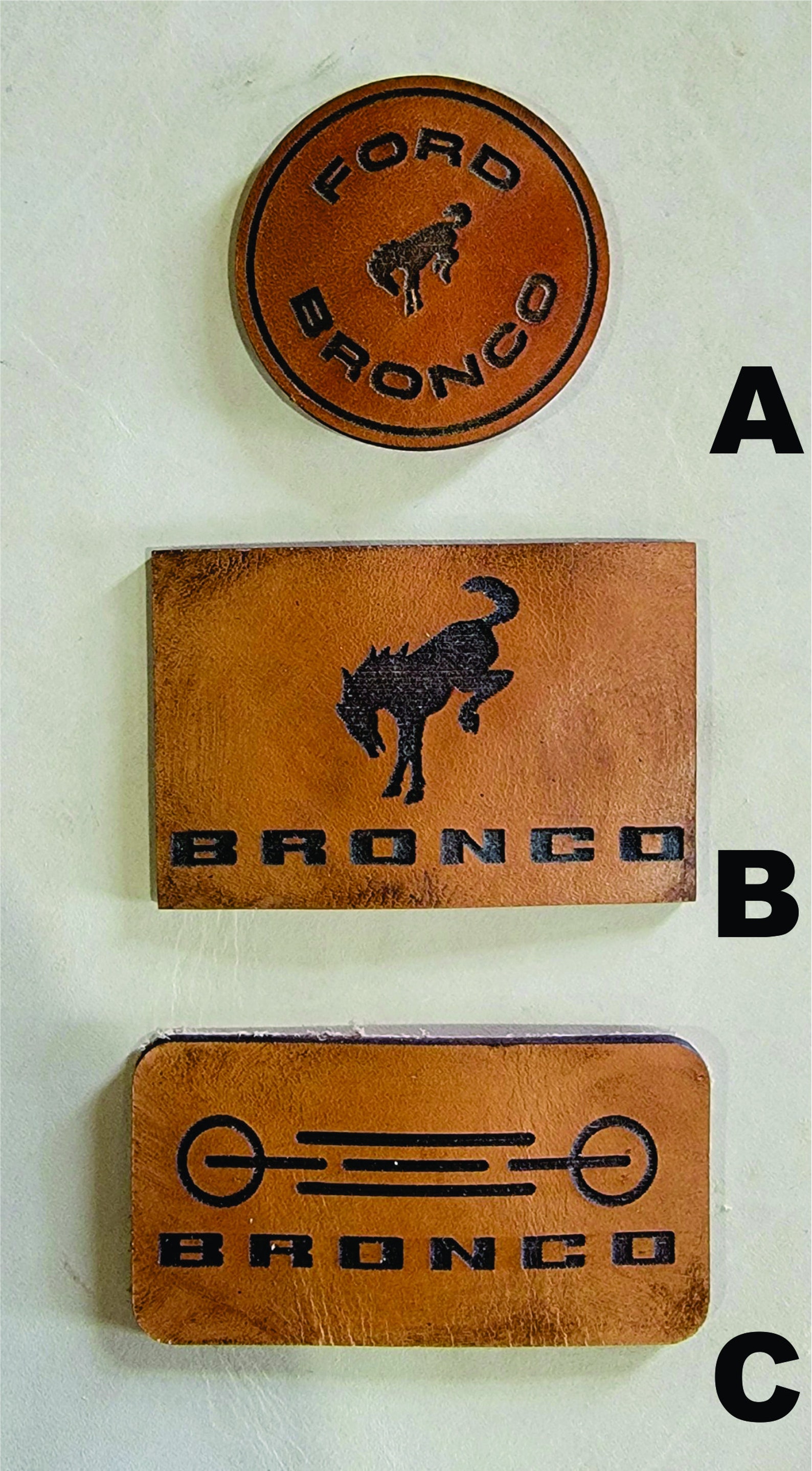 BRONCO Custom Trucker Leather Patch Hat Personalized Laser Engraved ...