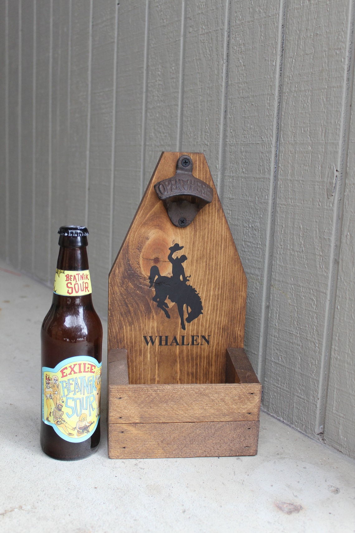 BEER BOTTLE OPENER Wooden Beer Bottle Cap Catcher Opener Man - Etsy