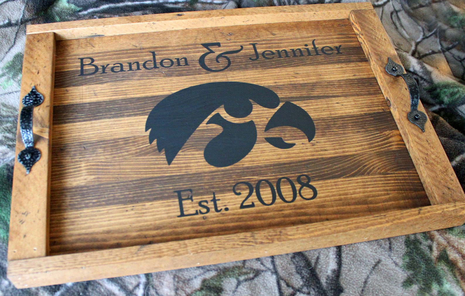 Personalized Tray Rustic Serving Tray Ottomon Tray Custom Monogram Tray ...