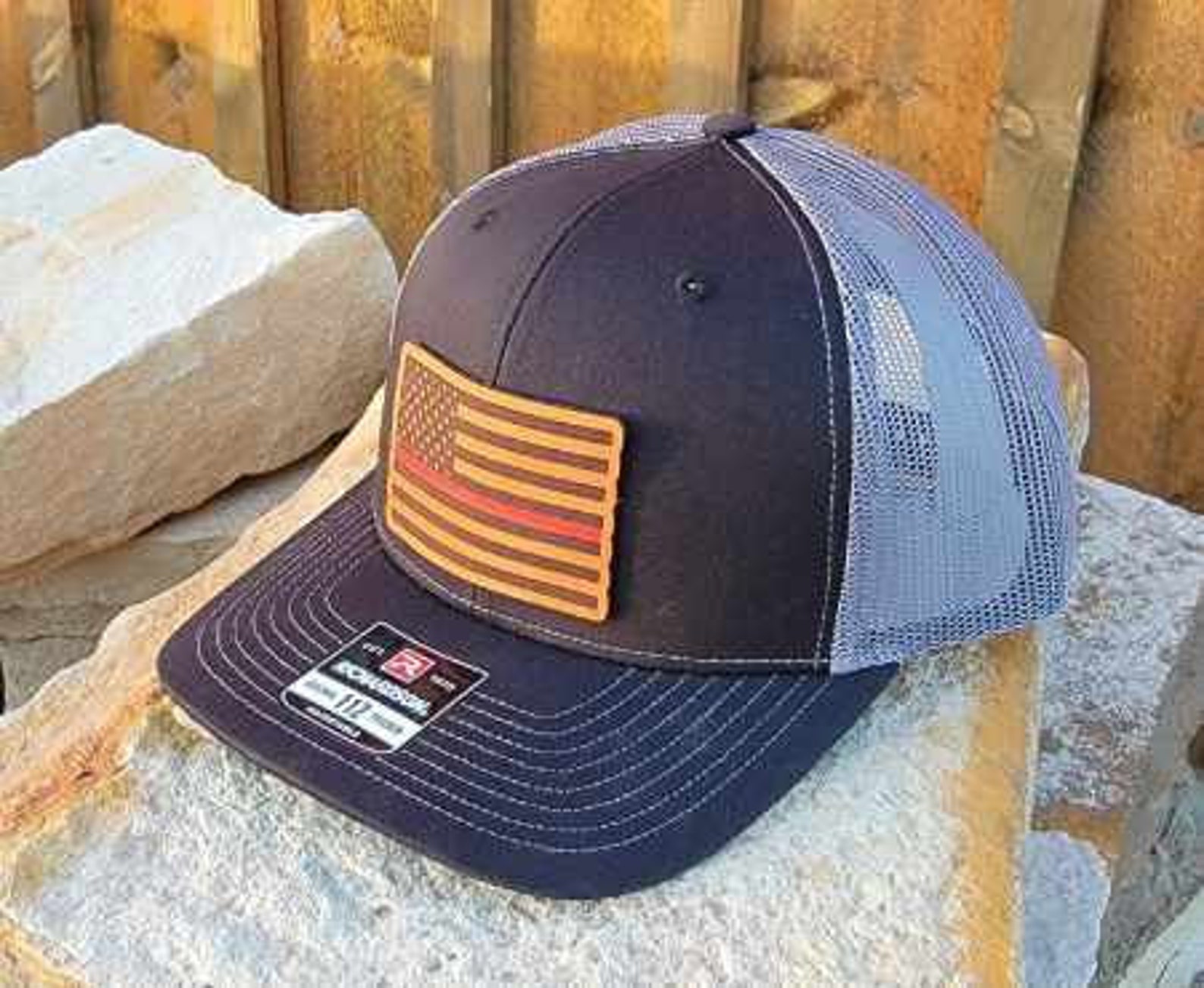 BLUE LINE LEATHER Patch Hat Personalized Laser Engraved Police Gift ...