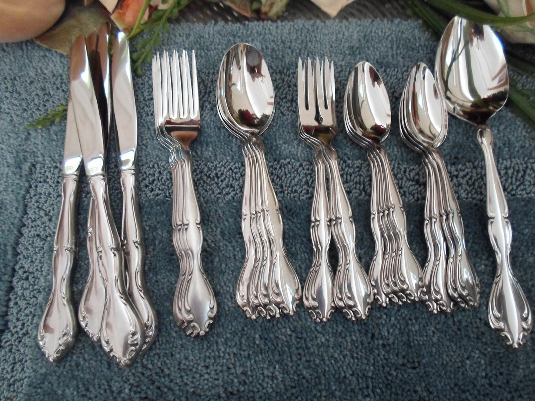 Vintage Usa SATIN CANTATA Oneida Usa 18/8 Community Line Stainless 25cs ...