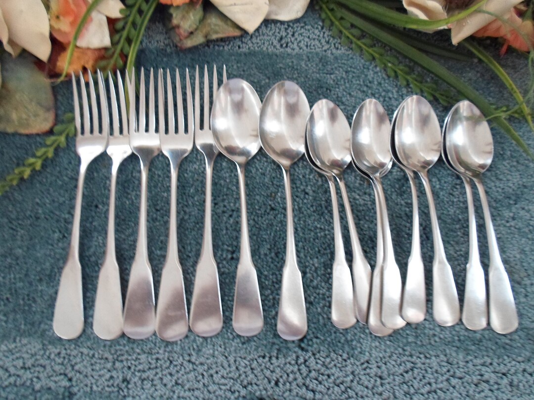 Vintage Usa Oneida COLONIAL BOSTON Minute Man Yankee Clipper 18/8 15pc Lot Satin Bowl Satin ...