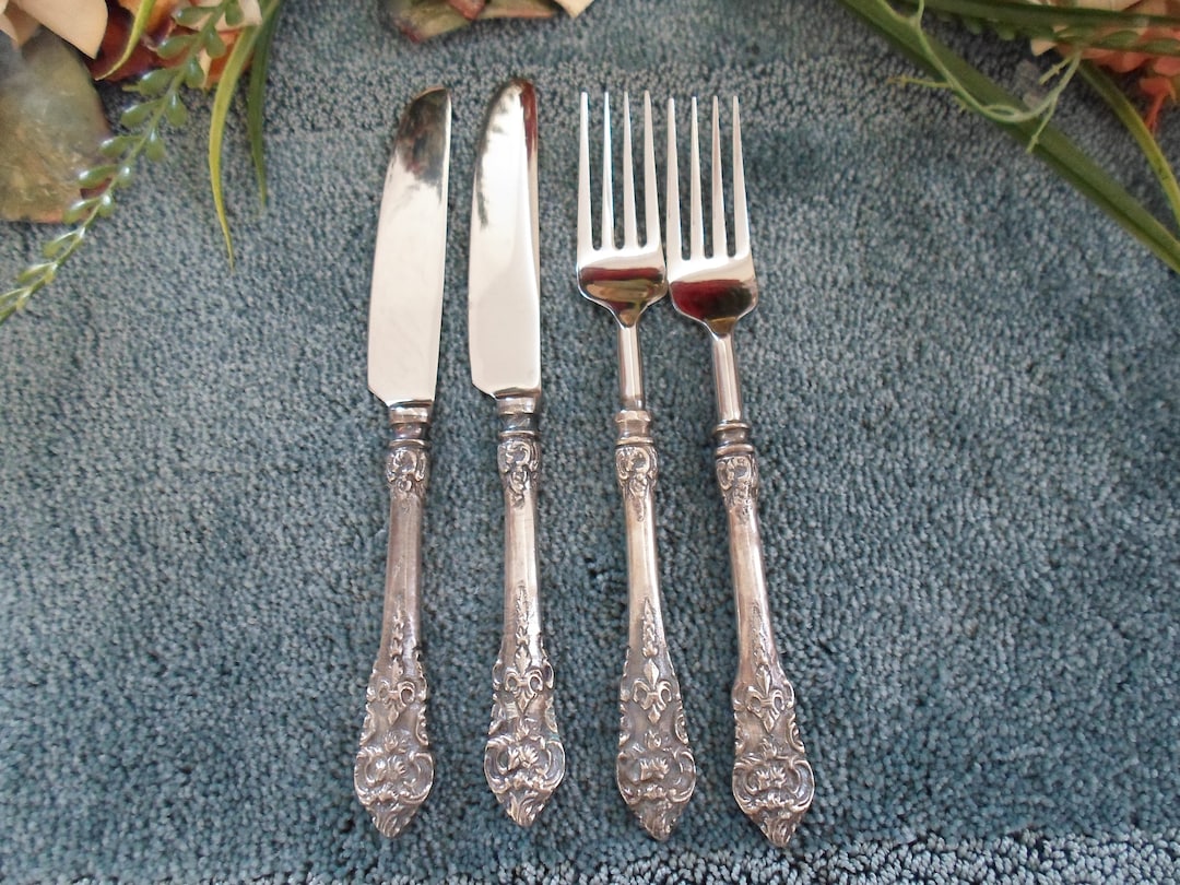 Vintage INDIA Stainless Pewter? Unknown Pattern Heavy Ornate Black ...