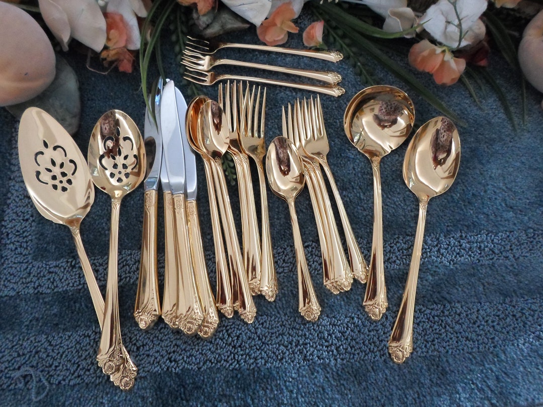 Vintage Usa Oneida GOLDEN FANTASY ROSE Oneida Community Gold ...