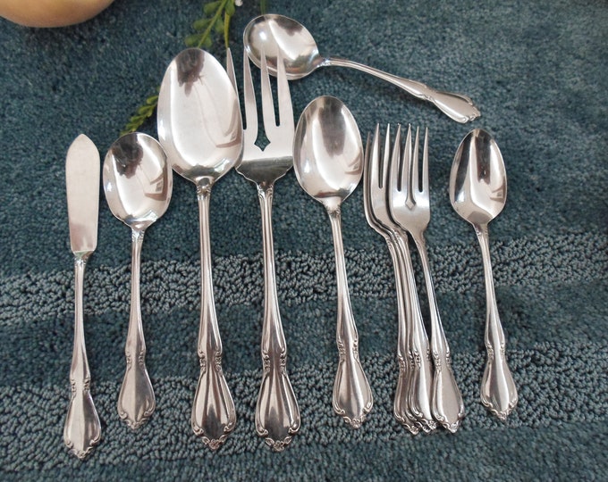 CHATEAU Oneida Oneidacraft Vintage USA 18/8 Deluxe 11pc Odd Lot Good ...