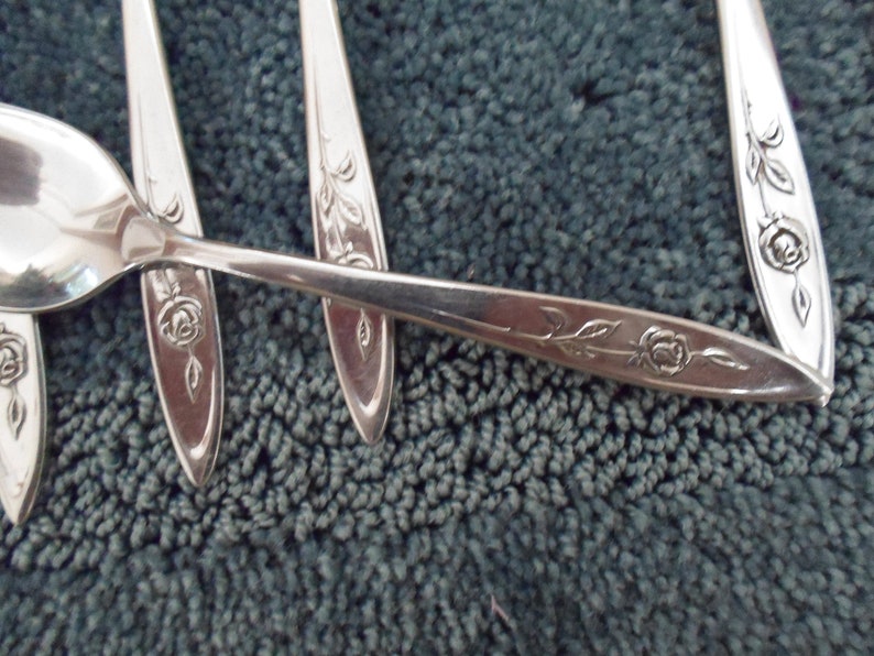 Vintage Oneida Usa MY ROSE 18/8 Community Line Stainless Nine Teaspoons ...