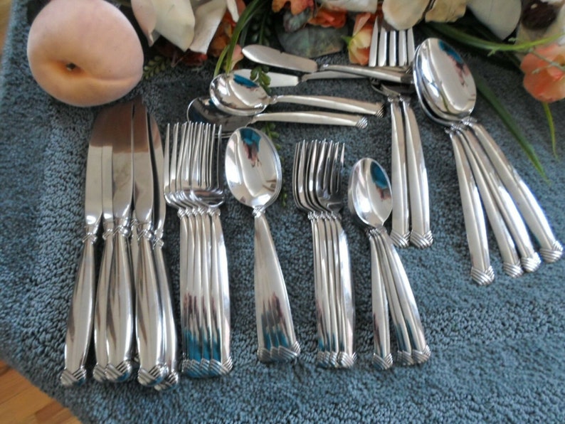 Vintage Oneida USA 18/8 Stainless RATTAN 39pc Nice Lot Set Excellent - Etsy