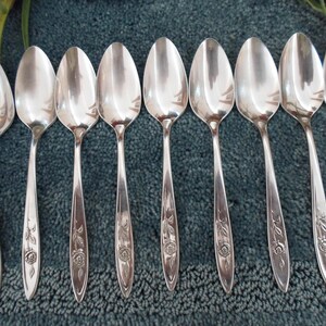 Vintage Oneida Usa MY ROSE 18/8 Community Line Stainless Nine Teaspoons ...