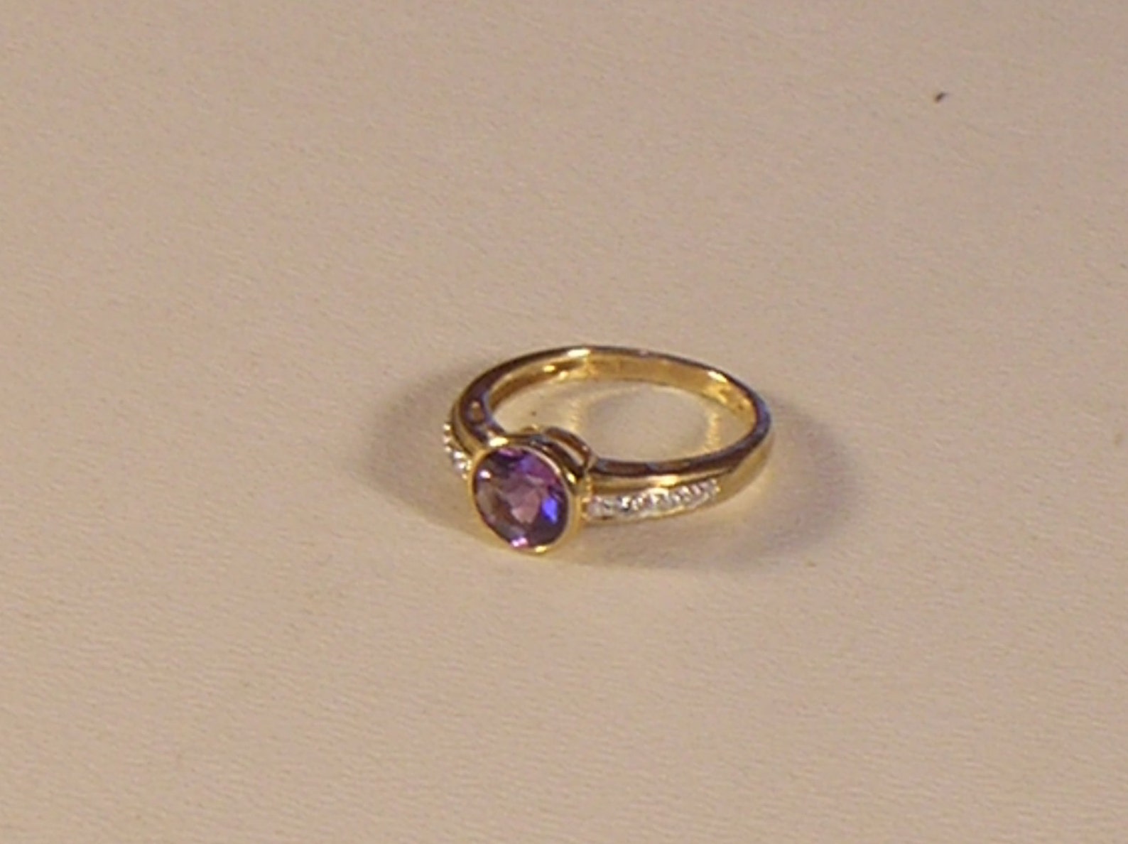 9. Simple Sculpted Ring With Bezel Mounted Amethyst With a - Etsy