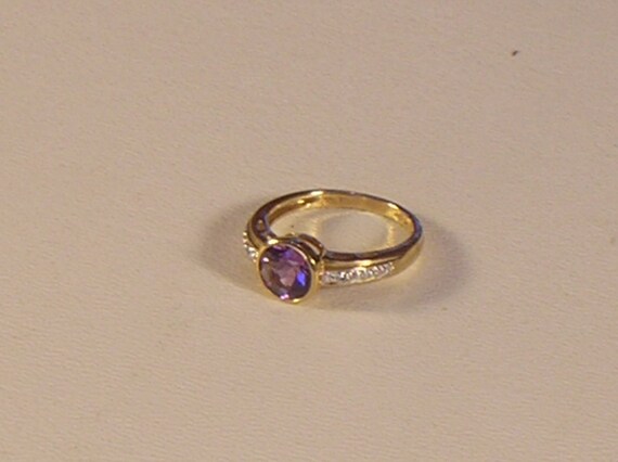 9. Simple sculpted ring with bezel mounted Amethyst with a | Etsy