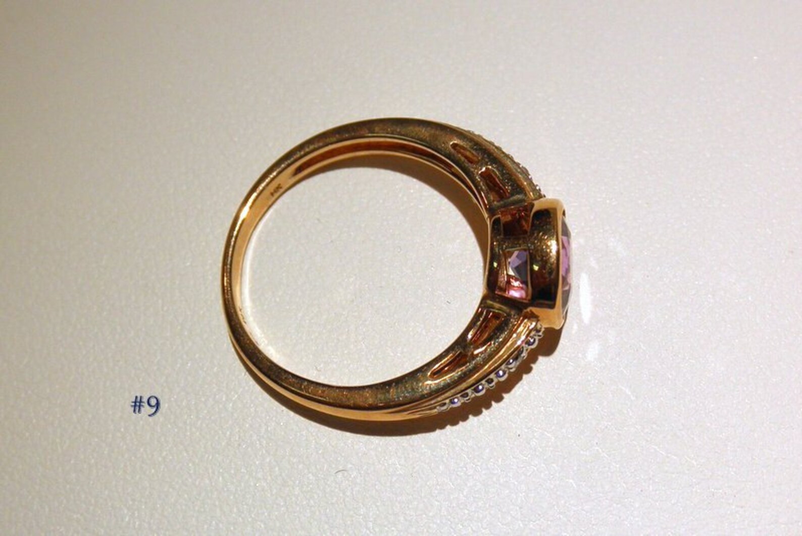 9. Simple Sculpted Ring With Bezel Mounted Amethyst With a - Etsy