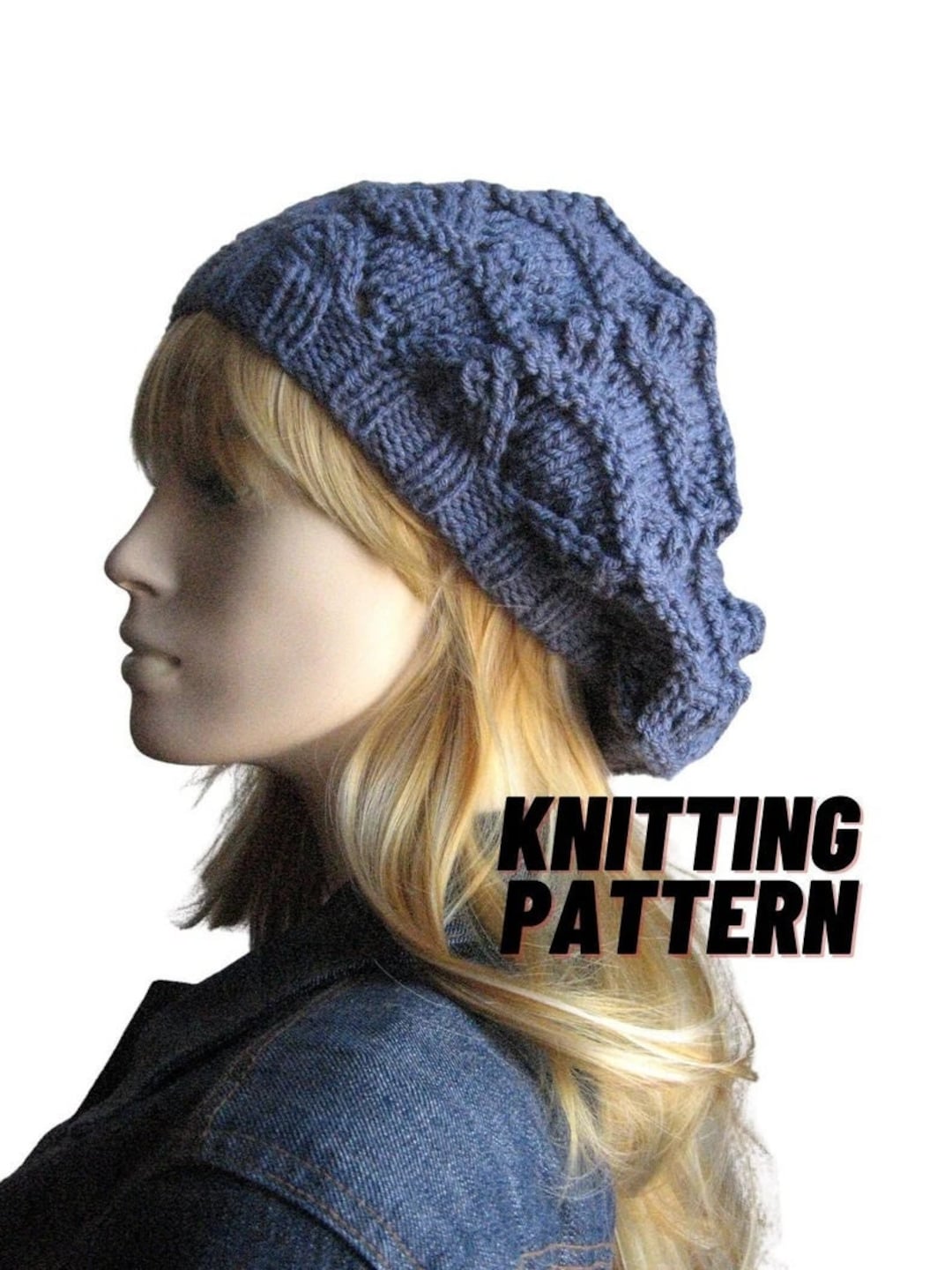 Lace Hat Knitting Pattern, Instant Download PDF Pattern, Womens Hat ...