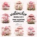 Valentines Bundle Png Mushroom Clipart Watercolor Mushroom Coquette Png ...