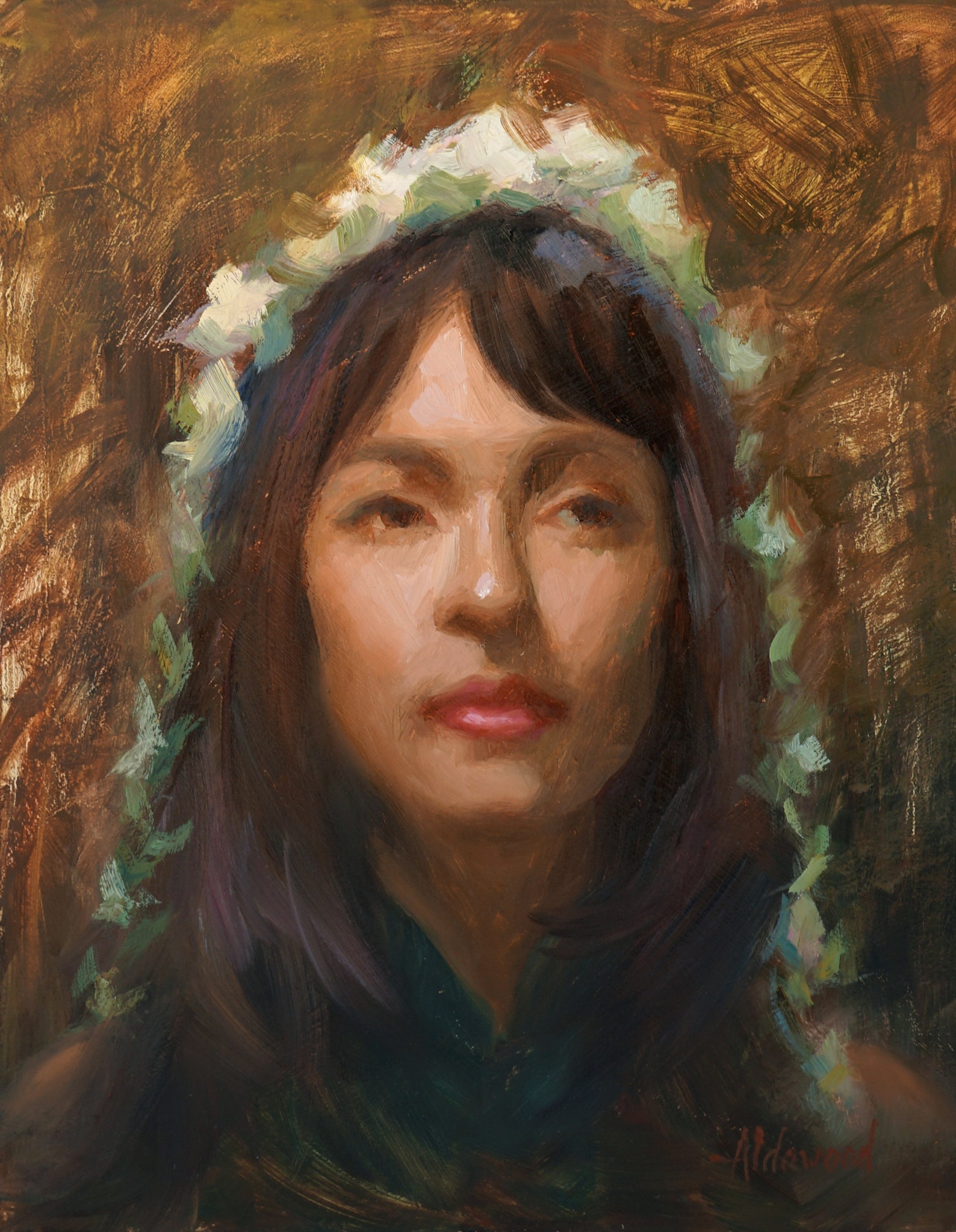 Portrait of Young Woman, Original Oil Portrait, Realistic Female Face ...