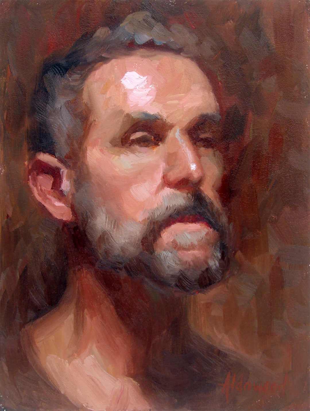 Painting of Man, Male Portrait, Realistic Face, "zach", 12"x9 ...