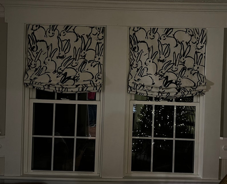 Hunt Slonem Bunny Rabbit Roman Shade: Hutch Lee Jofa Linen - Etsy