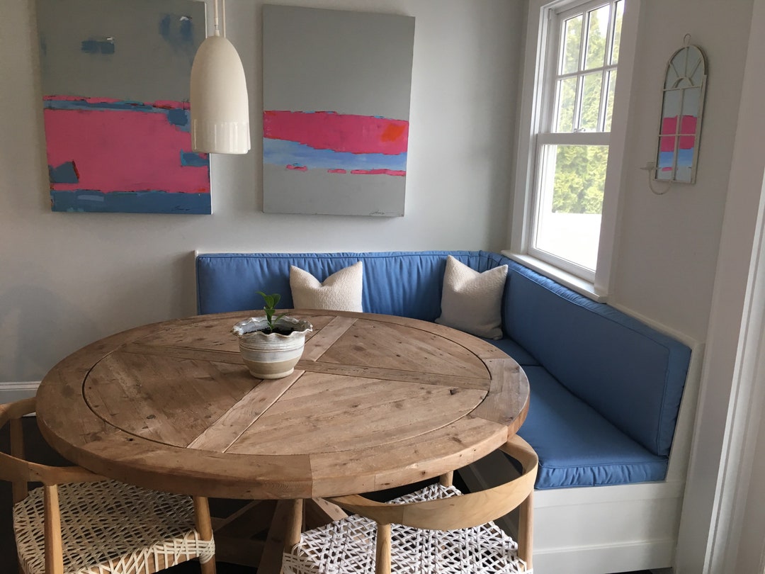Custom Cushion or Cushion Covers Kitchen Shown in Sunbrella Canvas Air ...