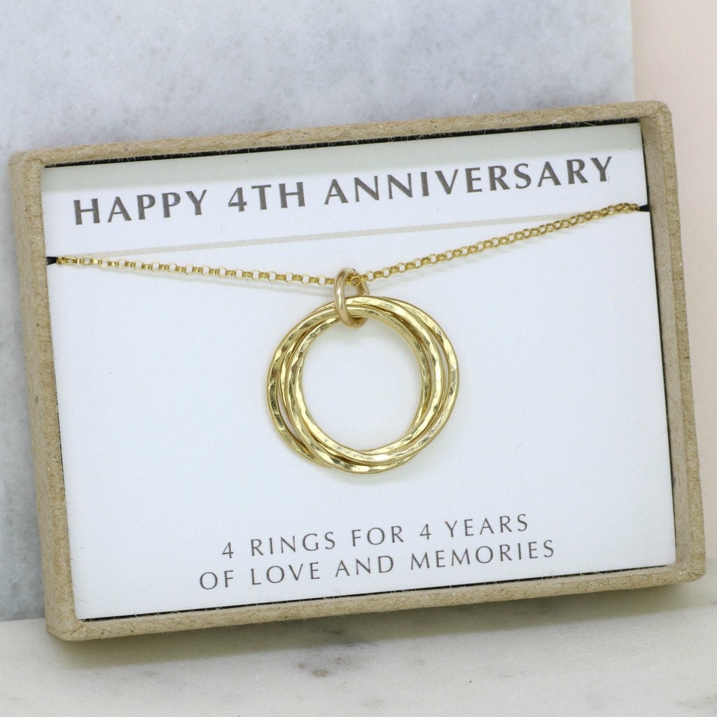 4th Anniversary Gift 4 Year Anniversary Necklace Gift For Etsy